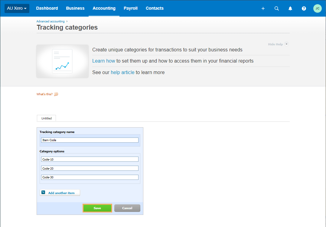 GPM AU Support Centre Tracking Items In Xero GPM AU Support Centre Tracking Items In Xero