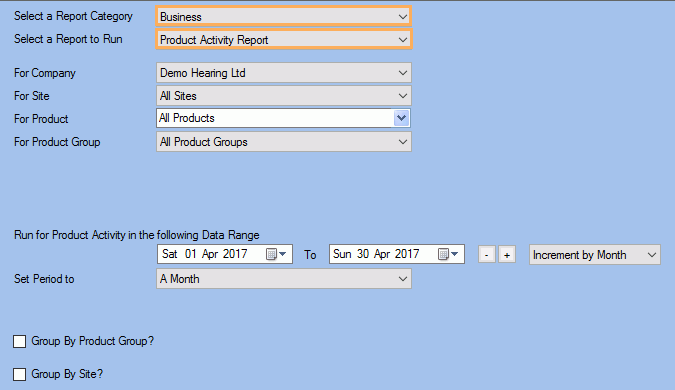 AEM Support Centre - Product Activity Report