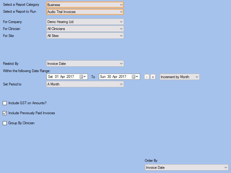 AEM Support Centre - Audio Trial Invoices