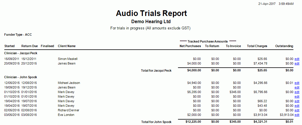 AEM Support Centre - Audio Trials