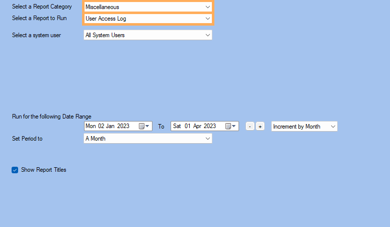 AEM Support Centre - User Access Log
