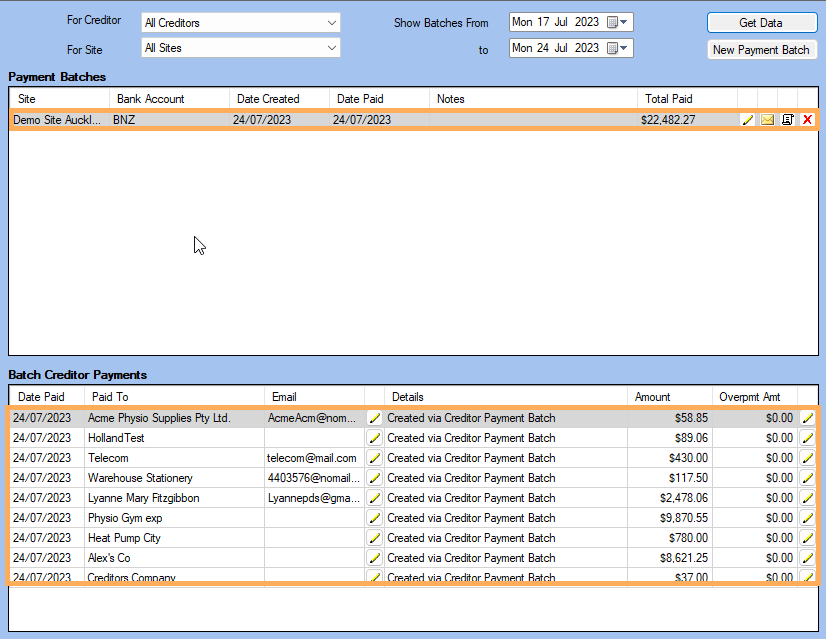 AEM Support Centre - Managing Creditor Payment Batches