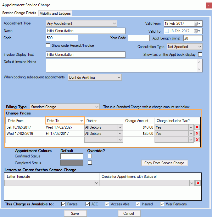 AEM Support Centre - How to Change a Service Charge Amount