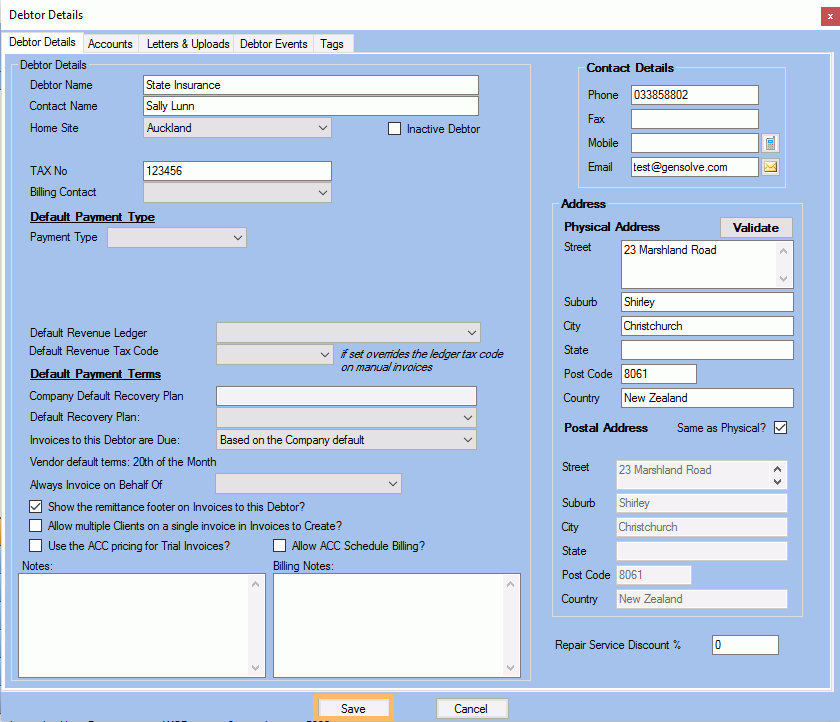 AEM Support Centre - Setting Up to Invoice a Debtor