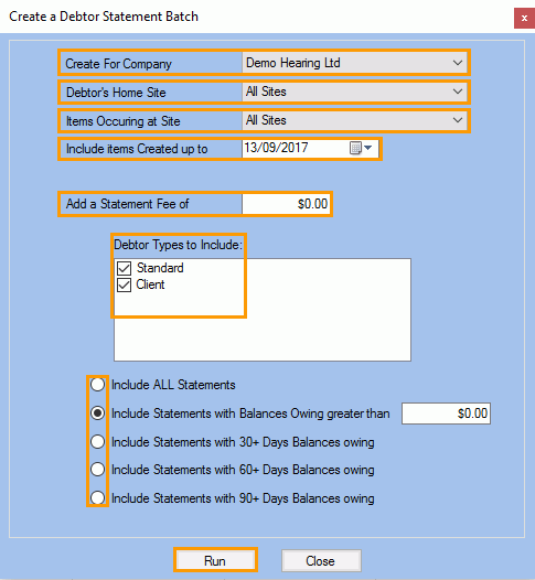 AEM Support Centre - How to Create a Statement Batch