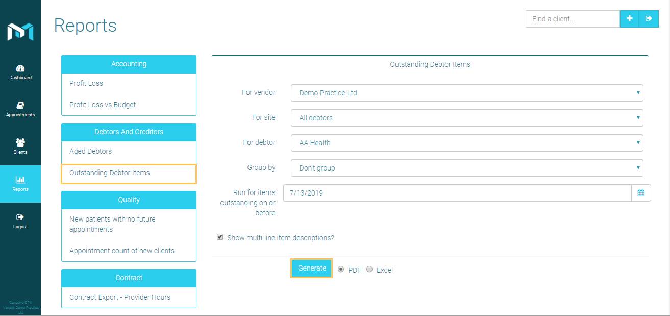 GPM AU Support Centre - Outstanding Debtor Items