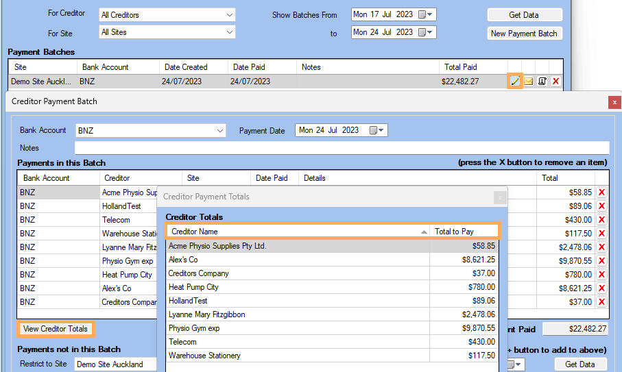 GPM AU Support Centre - Managing Creditor Payment Batches