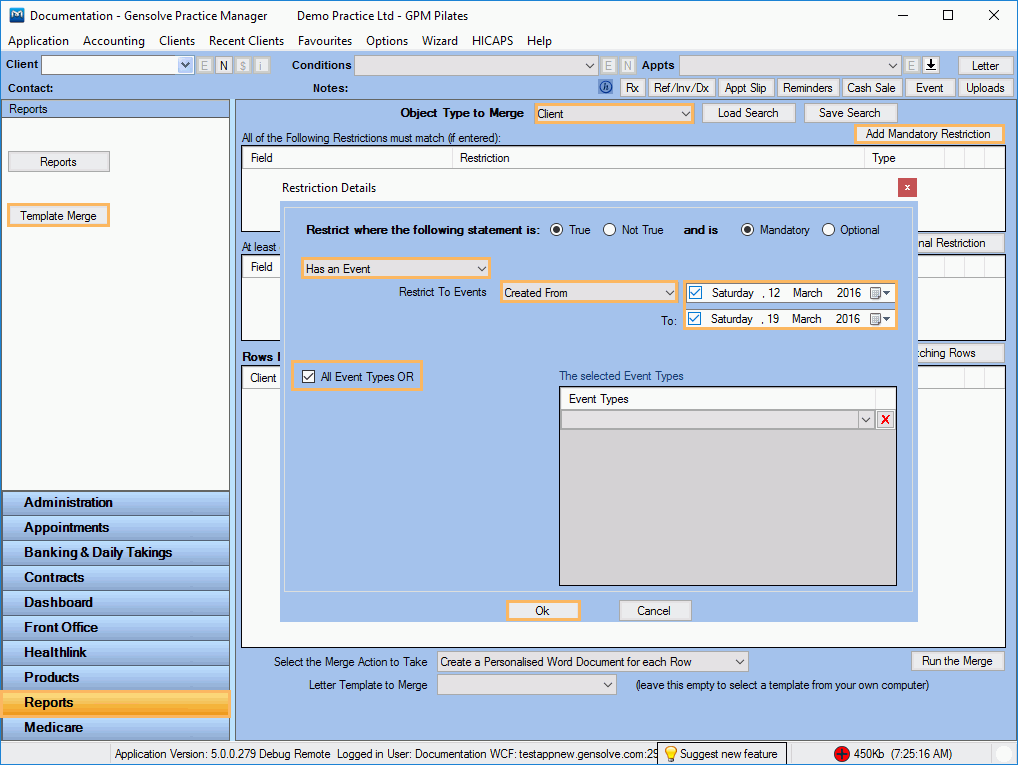 GPM AU Support Centre - Add a Restriction for Clients that Have an Event
