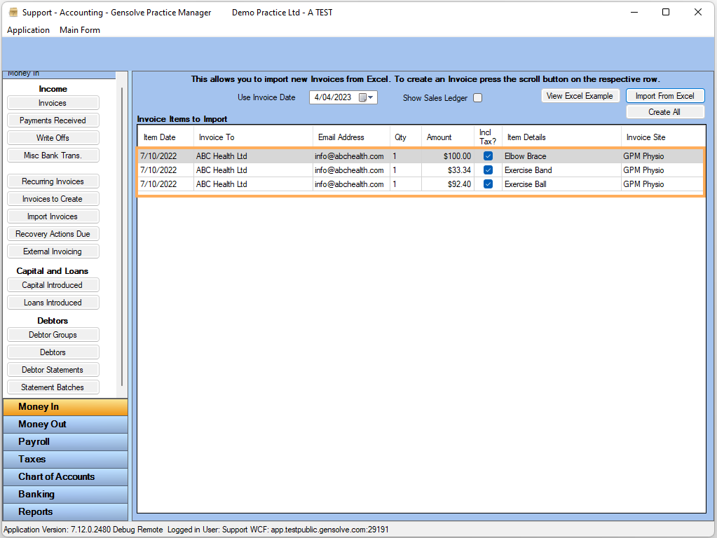 GPM AU Support Centre - Import Invoices