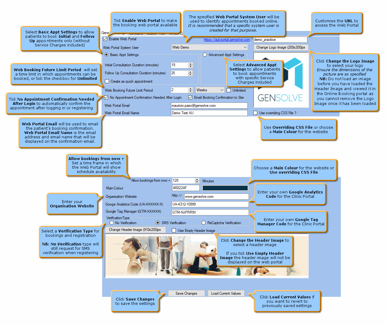 GPM AU Support Centre - Web Portal Configuration - General Settings