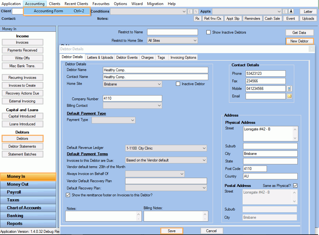 GPM AU Support Centre - Setting Up to Invoice a Debtor