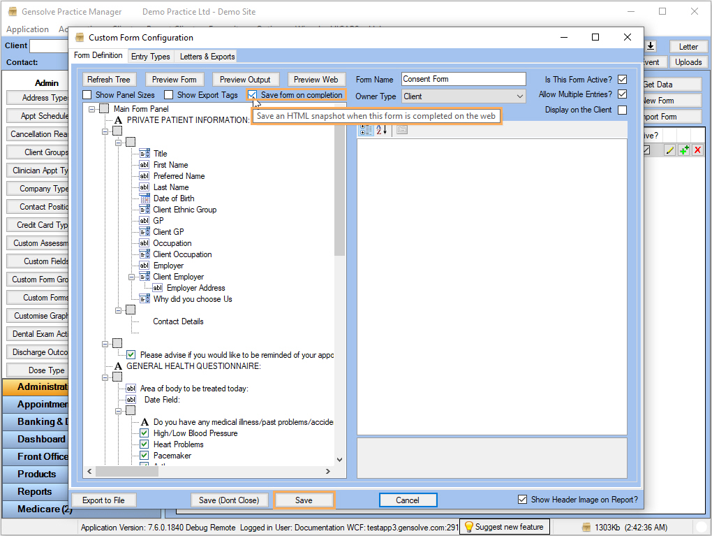 GPM AU Support Centre - Save an HMTL snapshot when completing custom forms
