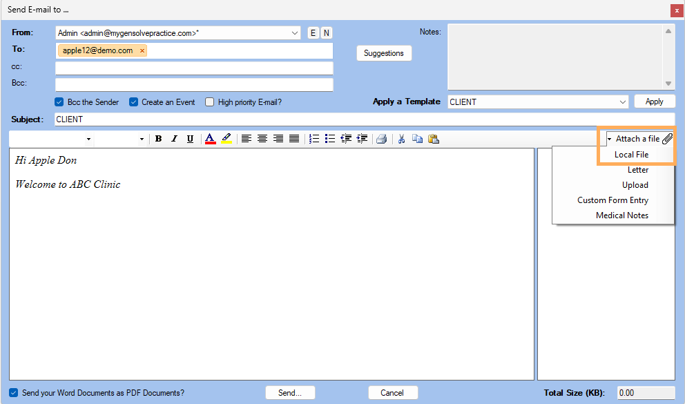 GPM AU Support Centre - How to Attach a File to an Email