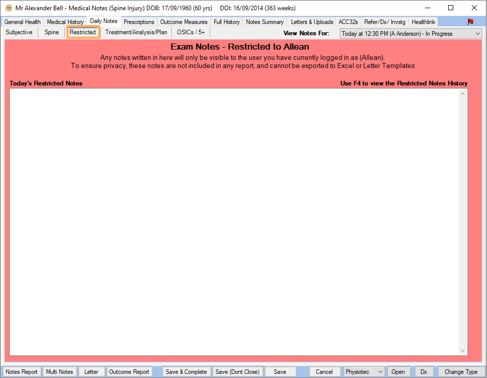 GPM AU Support Centre - Restrict View of Clinical Notes