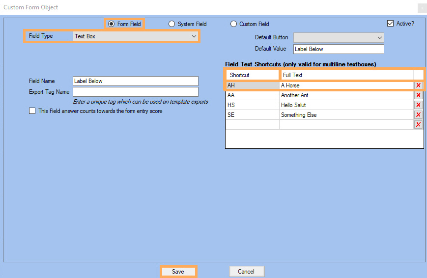 GPM NZ Support Centre - Shortcuts on Form Fields for Custom Forms