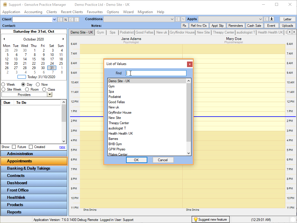 GPM UK Support Centre - How to Search Sites for Calendar View