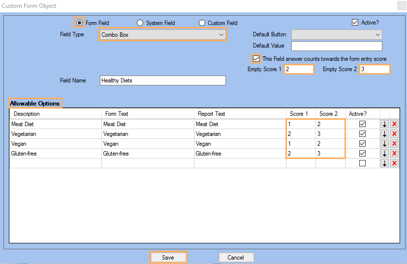 GPM UK Support Centre - Storing Scores on Form Entries